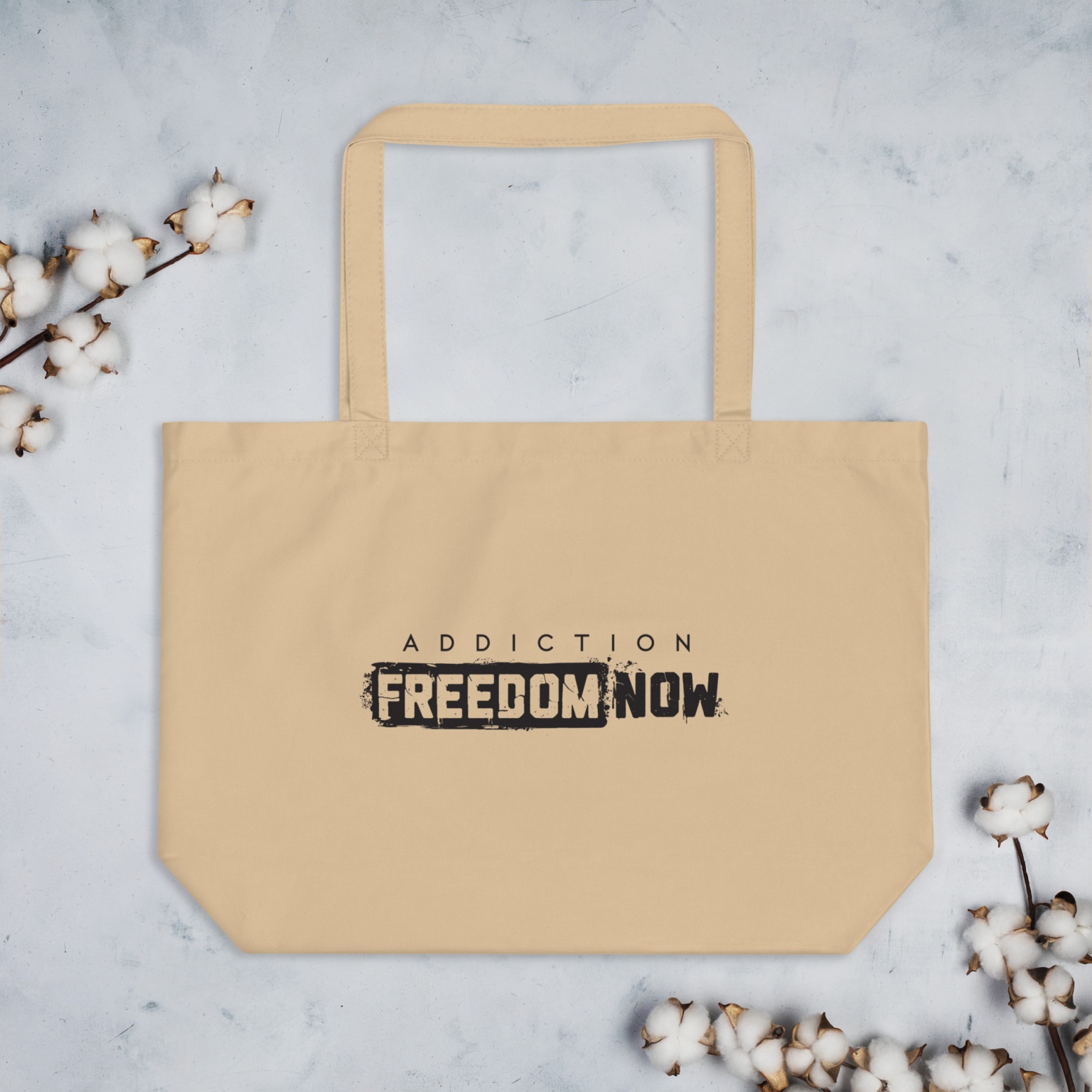Addiction Freedom Now Large Tote Bag | Recovery Tote Bag